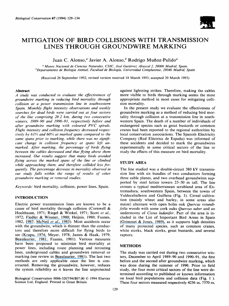 Mitigation - of - Bird - Collisions - With - Transmission Lines | PDF ...