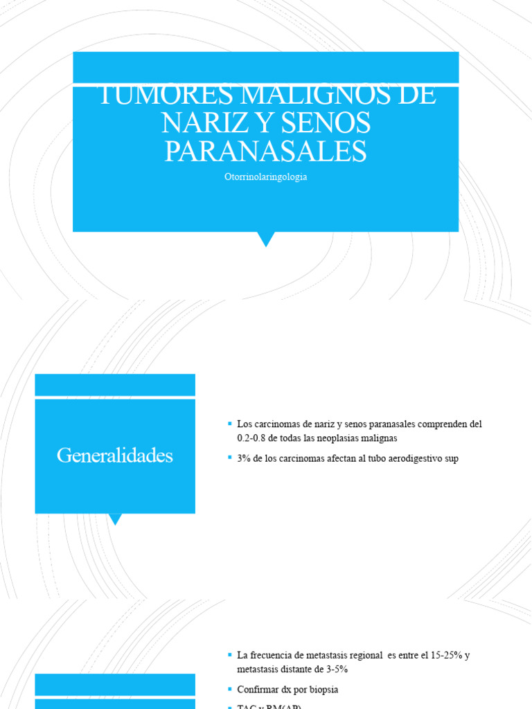 Tumores Malignos de Nariz y Senos Paranasales | PDF | Sarcoma | Cáncer