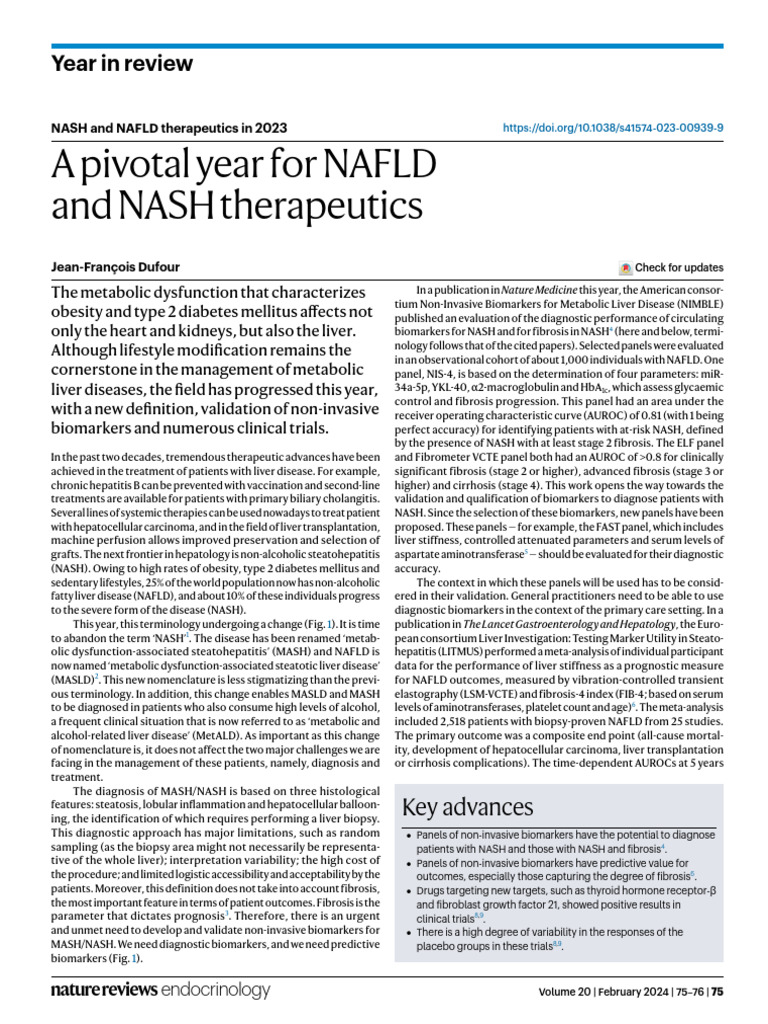 2023 Advances in NASH and NAFLD Therapies | PDF | Medical Specialties ...