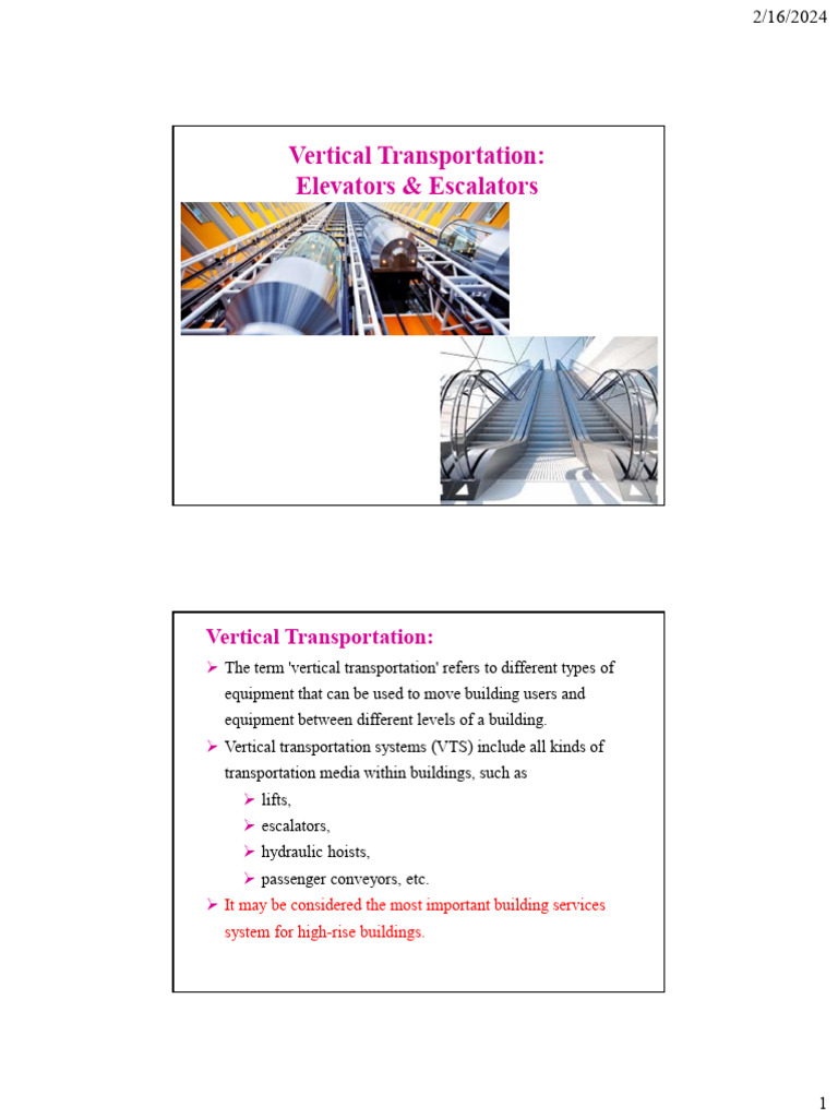 Vertical Transport | Download Free PDF | Elevator | Escalator