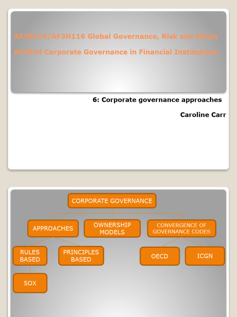 6 Corporate Governance Approaches | PDF | Sarbanes–Oxley Act ...