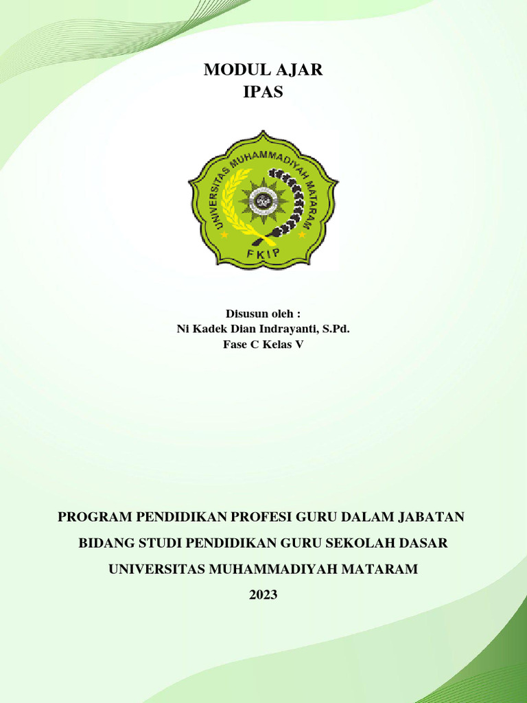 MODUL AJAR UKIN Model PBL - Ni Kadek Dian Indrayanti | PDF | Karier & Perkembangan | Sains ...