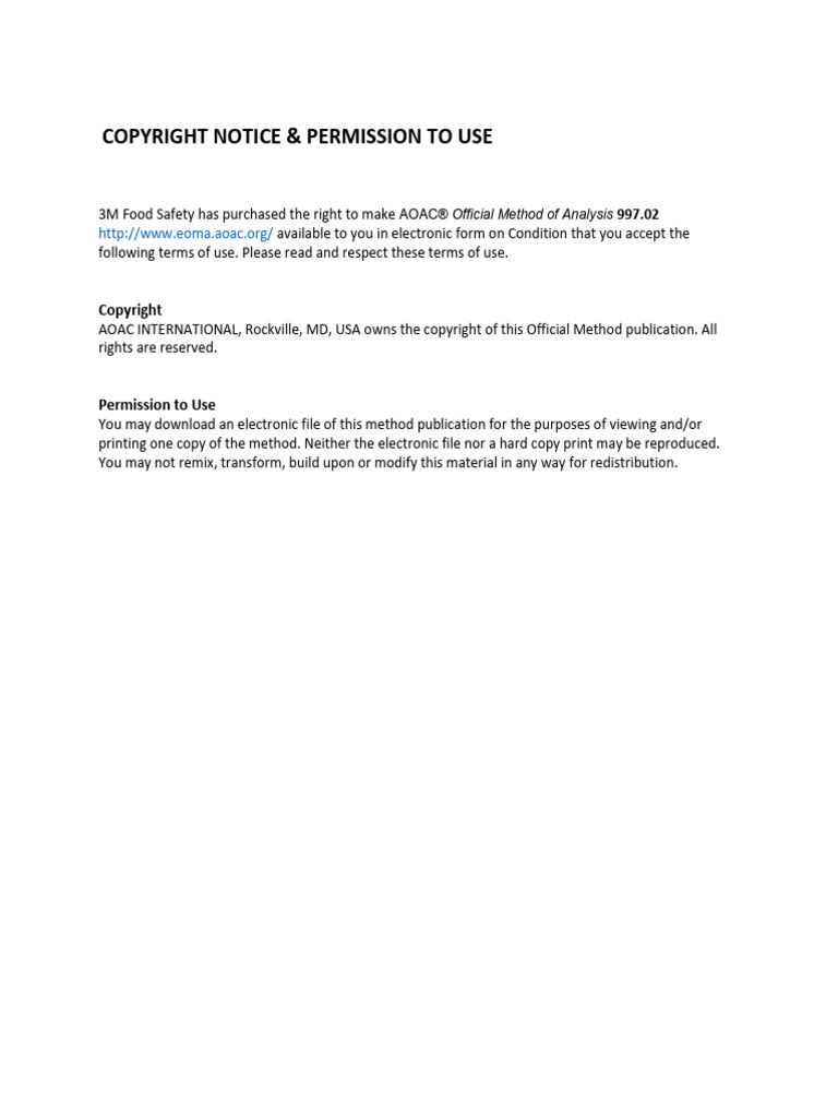 Aoac Official Method Ym 997 02 Pdf