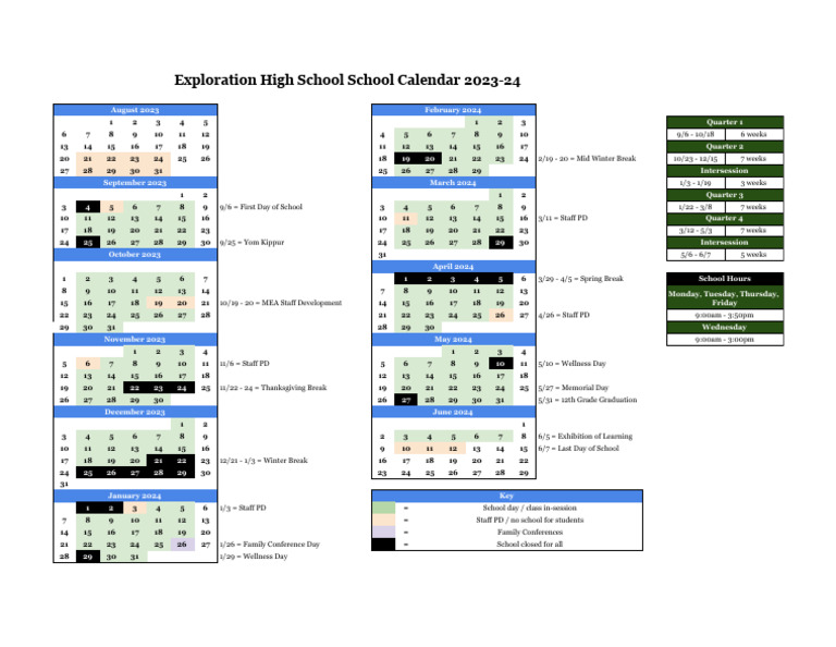 Exploration High School School Calendar | PDF