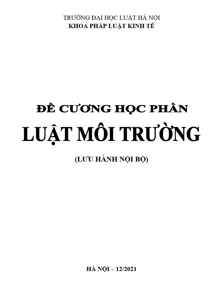 De Cuong Luat Moi Truong Hlu | PDF