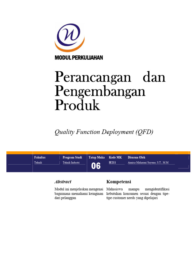 Quality Function Deployment | PDF | Bisnis