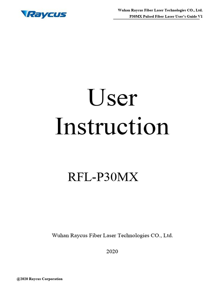 RFL-P30MX-(MOPA pulsed laser)[user manual]（1.0） | PDF | Laser | Optical ...