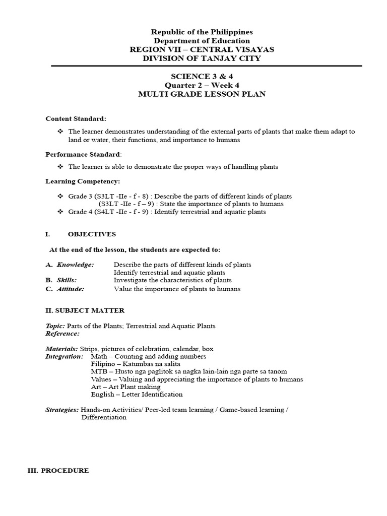 CO 2nd Quarter | PDF | Learning | Plants