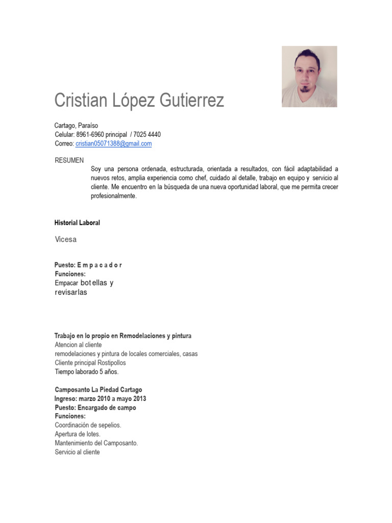 CV Cristian Lopez | PDF