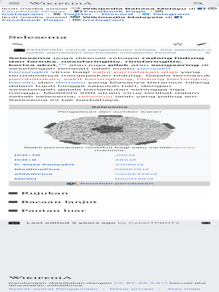 Selesema - Wikipedia Bahasa Melayu, Ensiklopedia Bebas | PDF