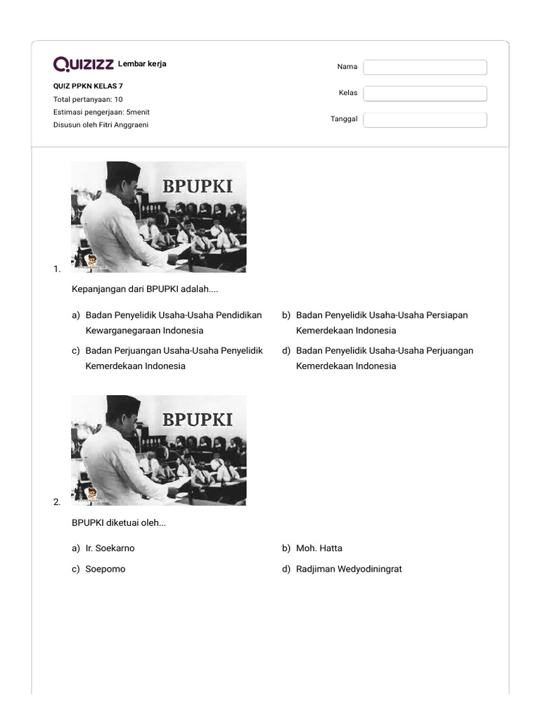 Quizizz - QUIZ PPKN KELAS 7 | PDF