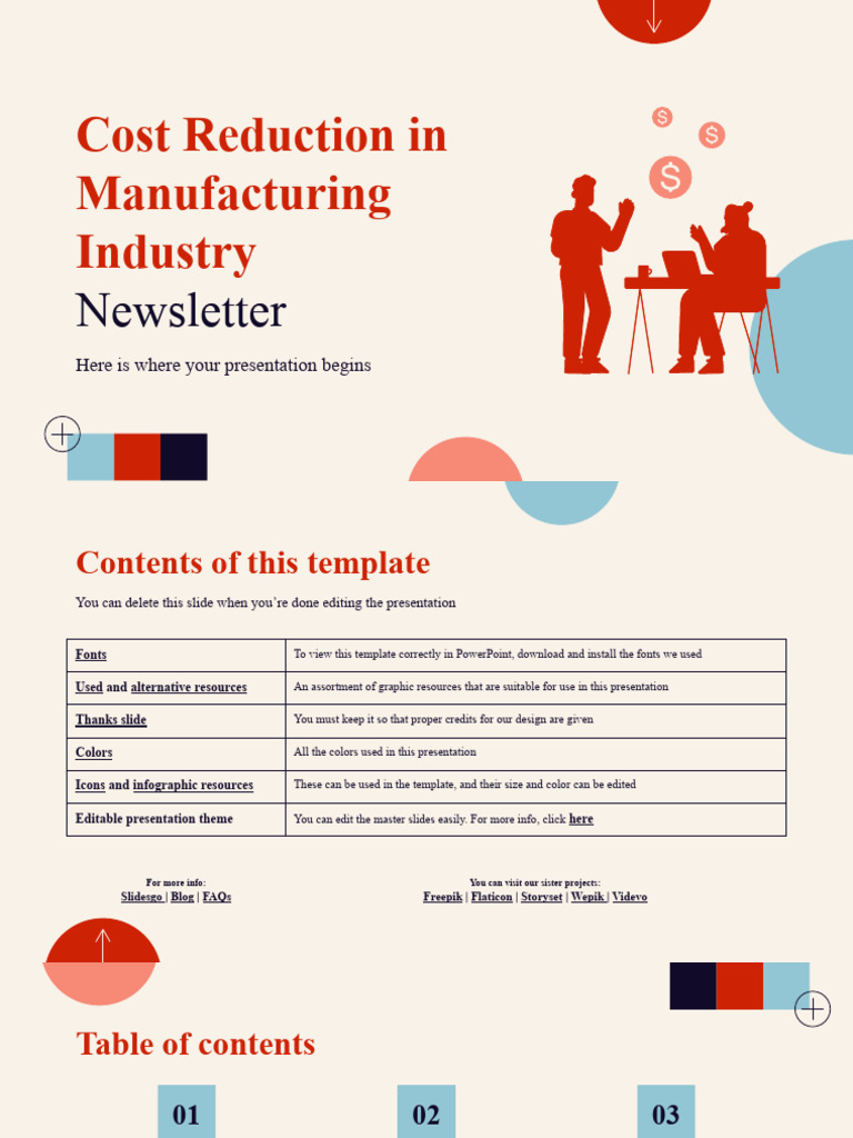 Cost Reduction in Manufacturing Industry Newsletter by Slidesgo | PDF ...