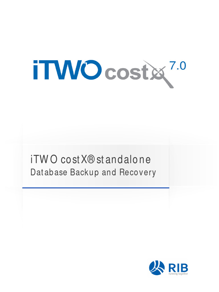 iTWO Costx Standalone Database Backup and Recovery | PDF | Computer File | Backup