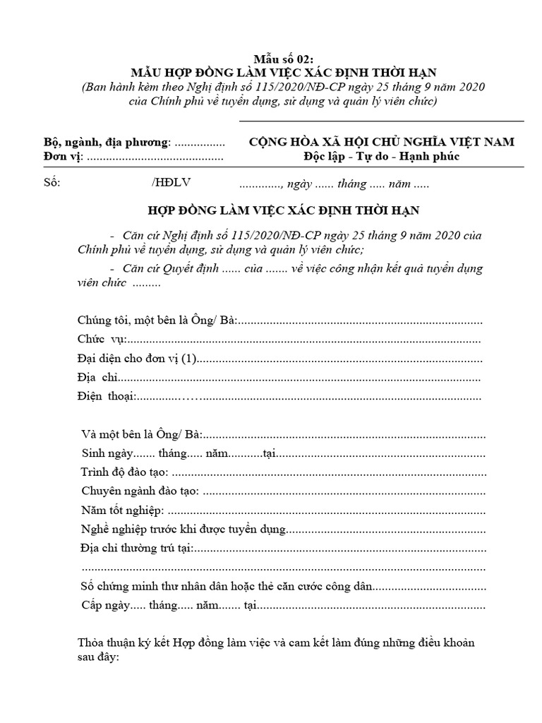 Mau So 02 - Hop Dong VC | PDF