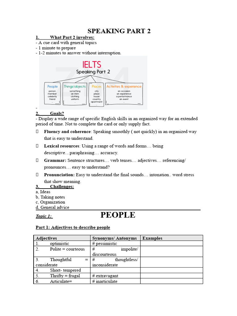 Speaking Part 2: Describing People | PDF | Linguistics | Human ...