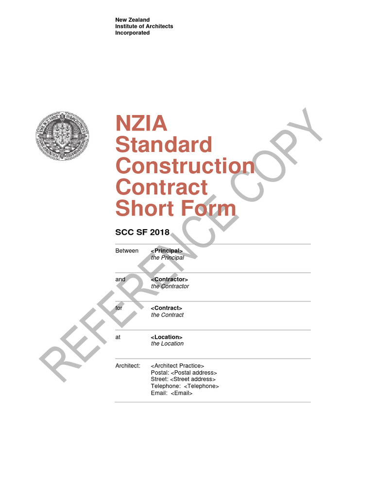 NZIA SCC SF 2018 Schedules - Reference | PDF | Insurance | Liability Insurance