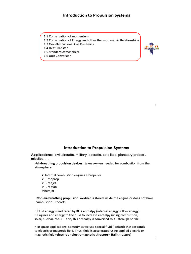 Chapter1_Introduction to propulsion systems | PDF Chapter1_Introduction to propulsion systems | PDF
