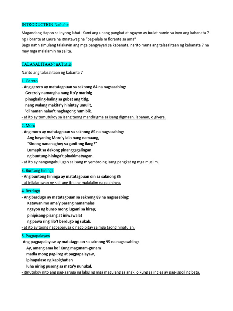 Florante at Laura - Kabanata 7 | PDF