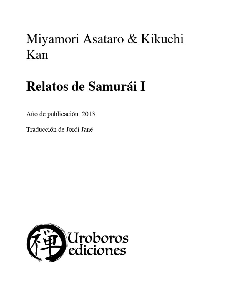 Asataro, Miyamori - Kan, Kikuchi. Relatos de Samurái I | PDF | Samurai | Shogun