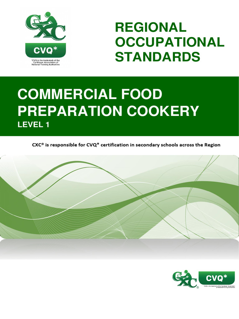 Commercial Food Preparation Cookery Level 1 | PDF | Verb | Part Of Speech