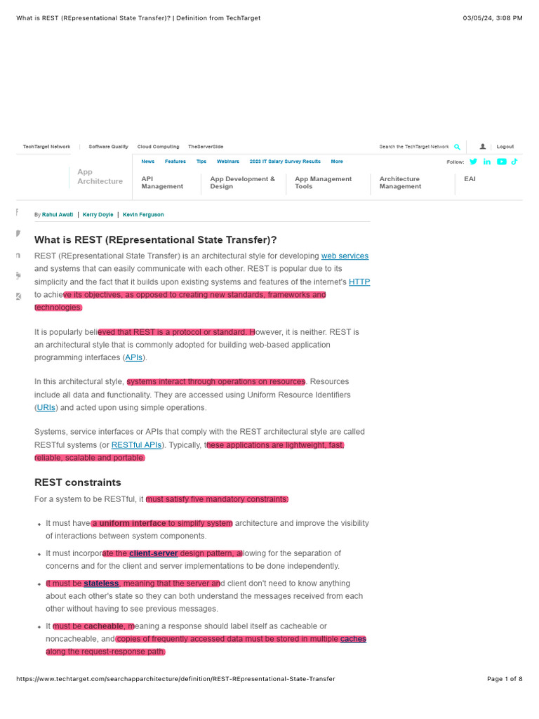 What Is REST (REpresentational State Transfer) ? - Definition From ...