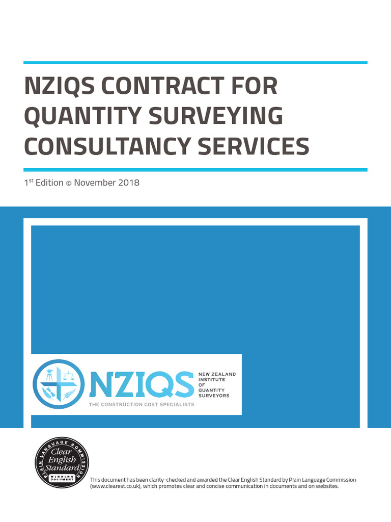 NZIQS Quantity Surveying Contract Template | PDF | Professional ...