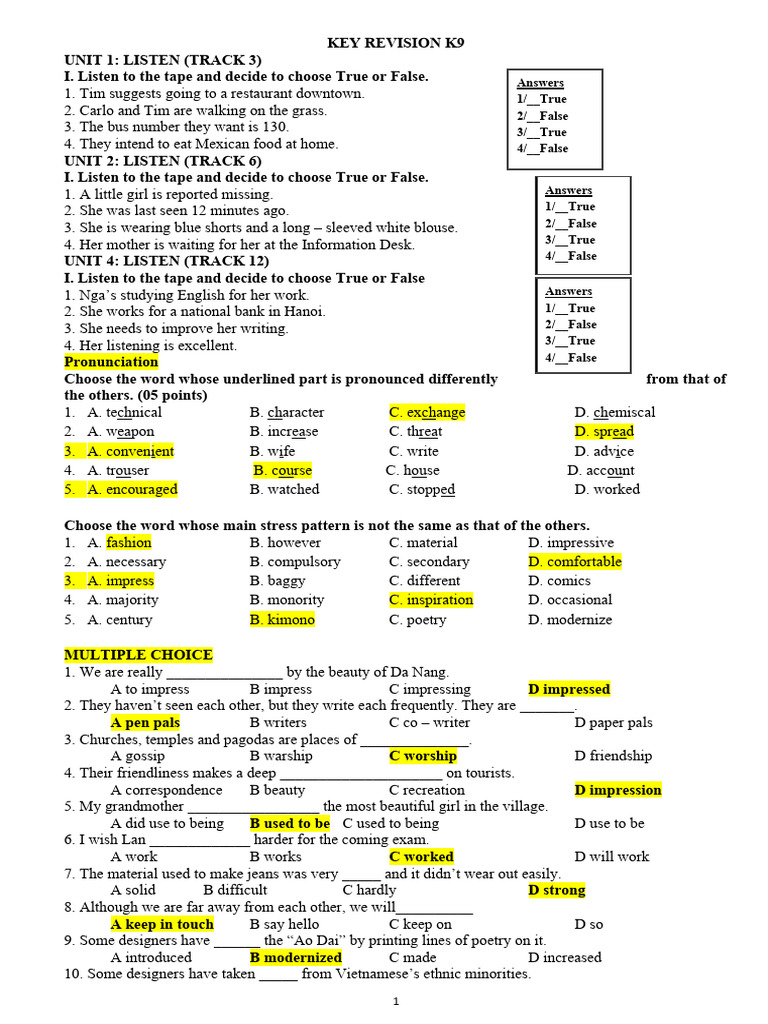 Key Revision K9 | PDF | Camping | Educational Technology