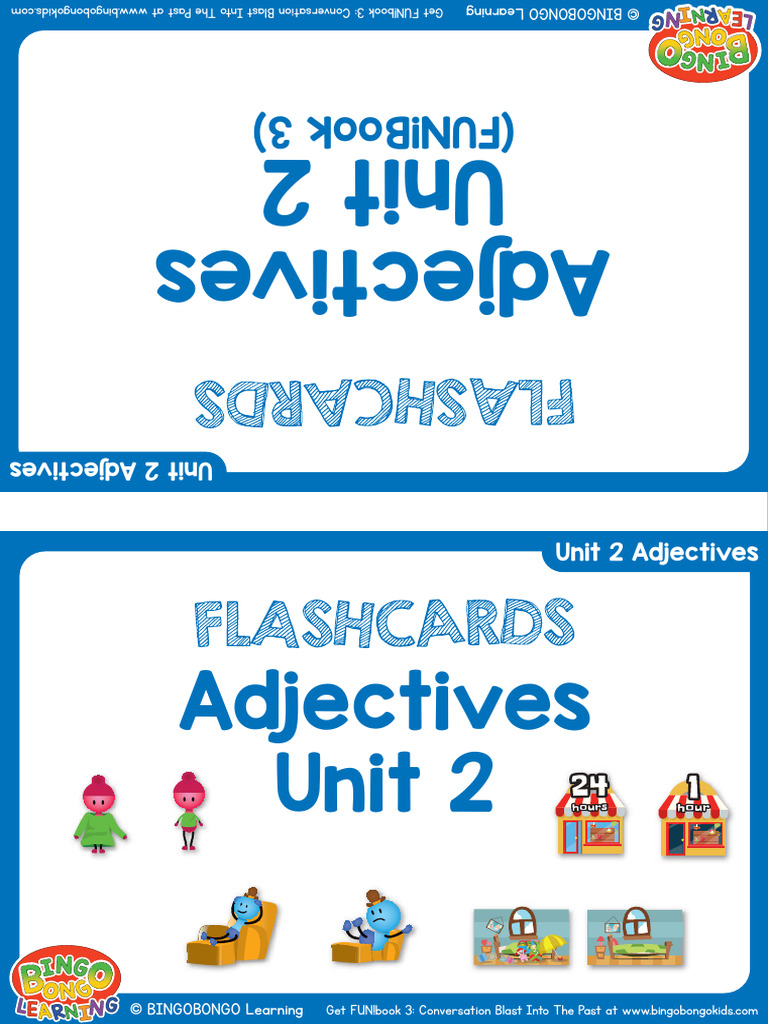 FUNbook3 Adjectives Flashcards Double Sided Unit 2 | PDF