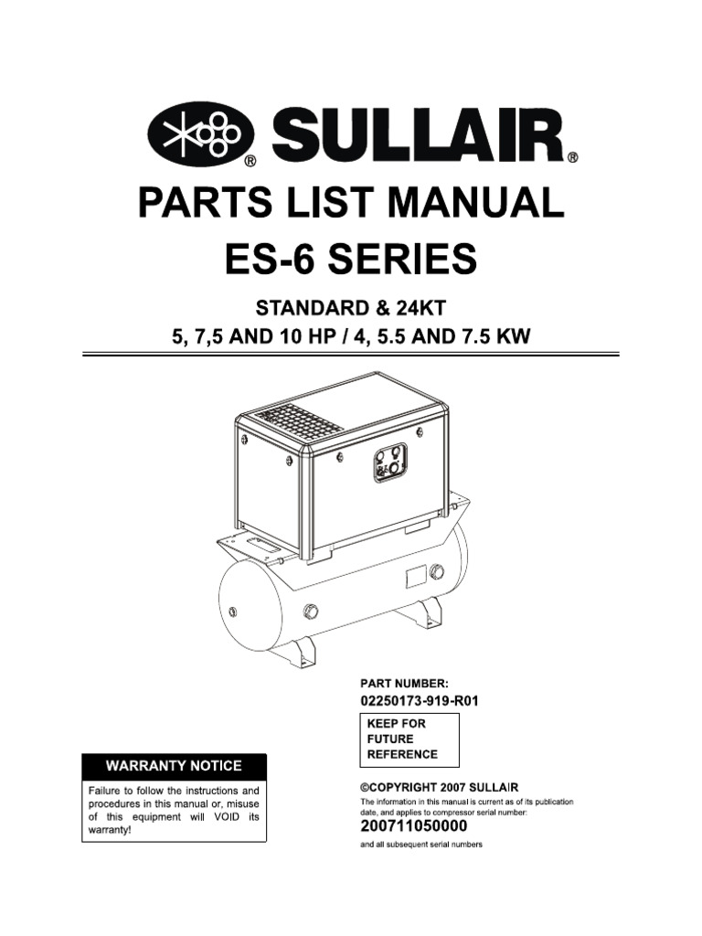 Manual Sullair Es6 - 10 | PDF | Valve | Washing Machine