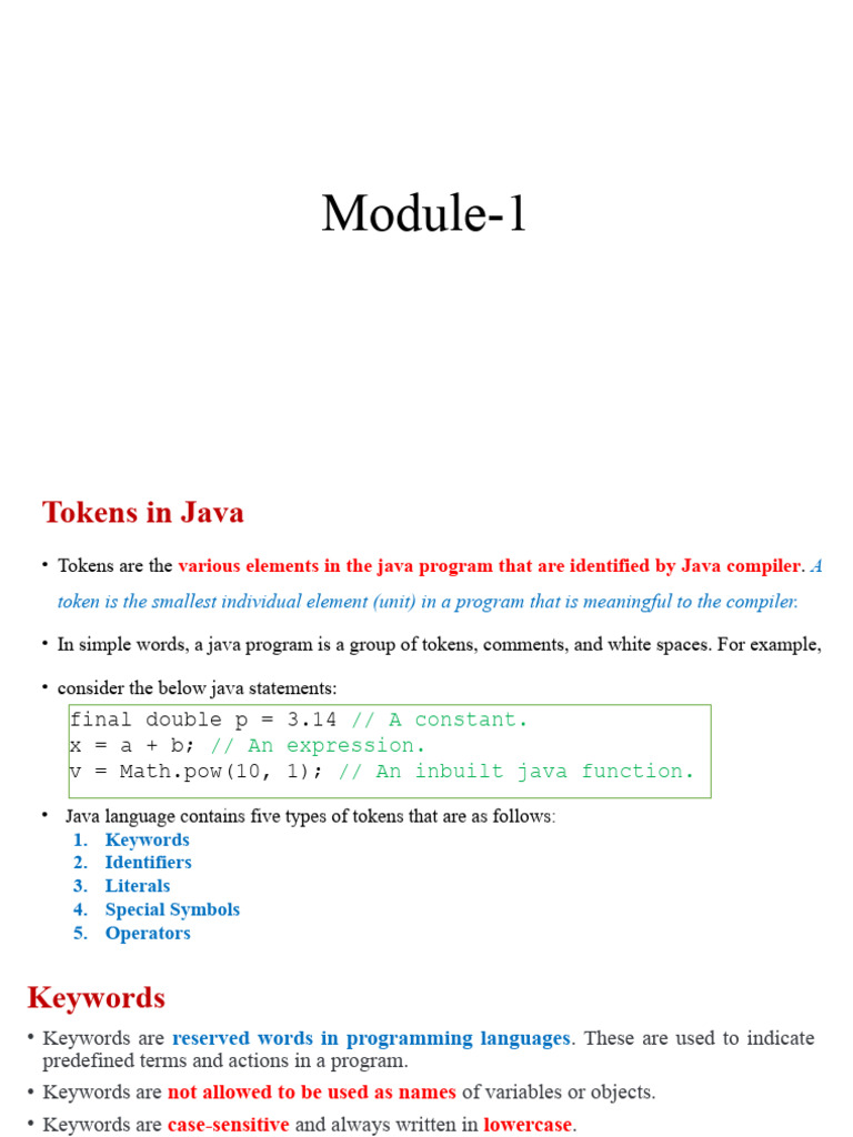 Module 1 New Pdf Constructor Object Oriented Programming