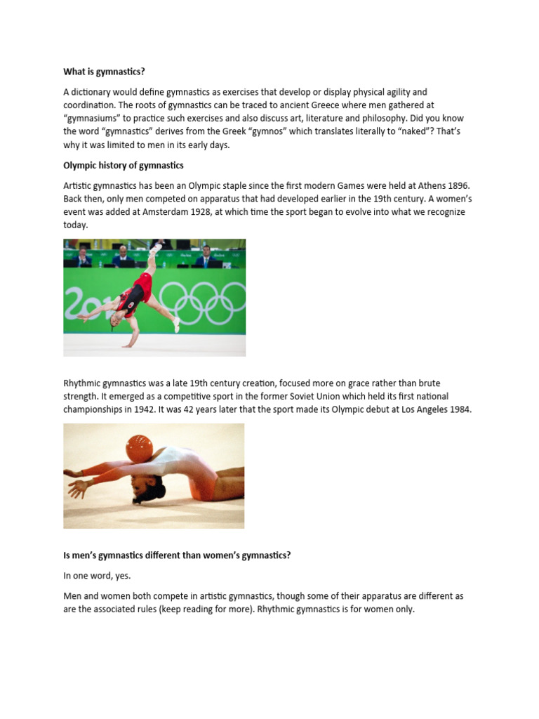 Gymnastics REPORT | PDF | Gymnastics | Physical Exercise