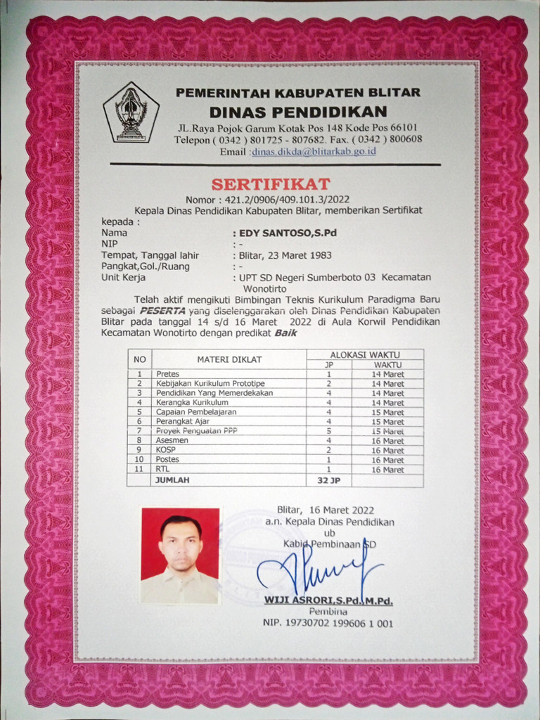 Sertifikat BIMTEK | PDF