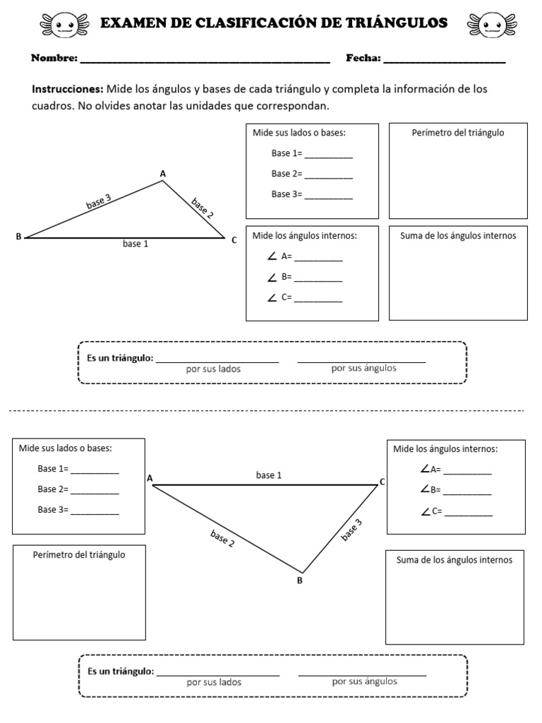 PRUEBA TRIANGULOS | PDF | Triángulo | Objetos geométricos