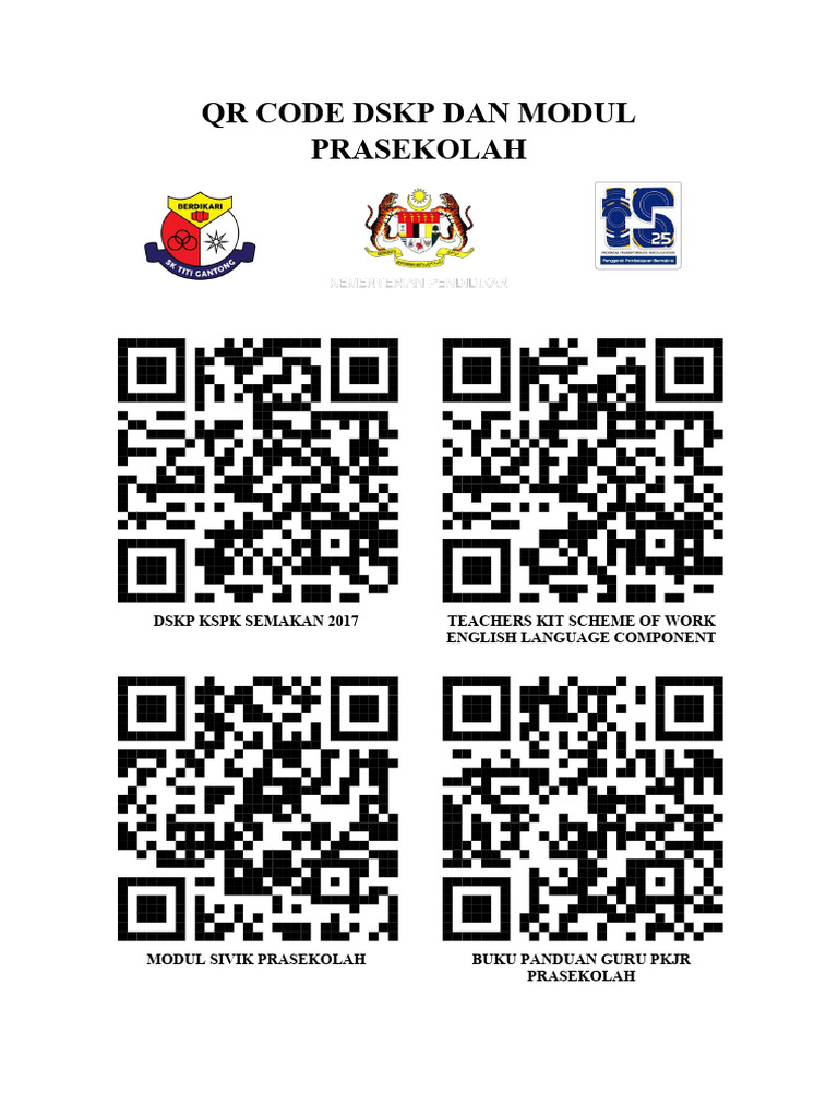 Qr Code Buku Prasekolah | PDF