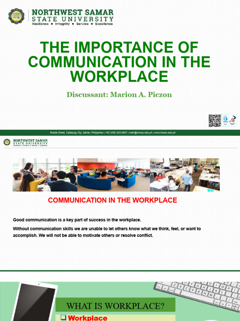 Importance of Communication in the Workplace | PDF | Communication ...