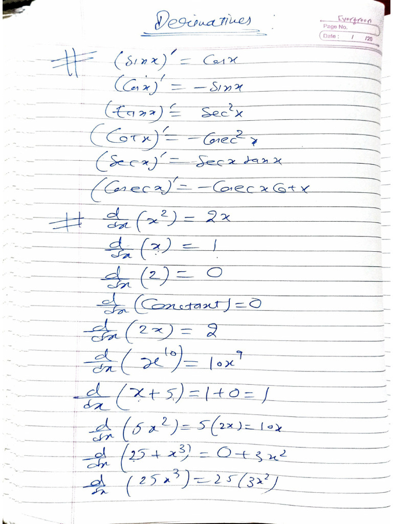 Basic Derivatives | PDF