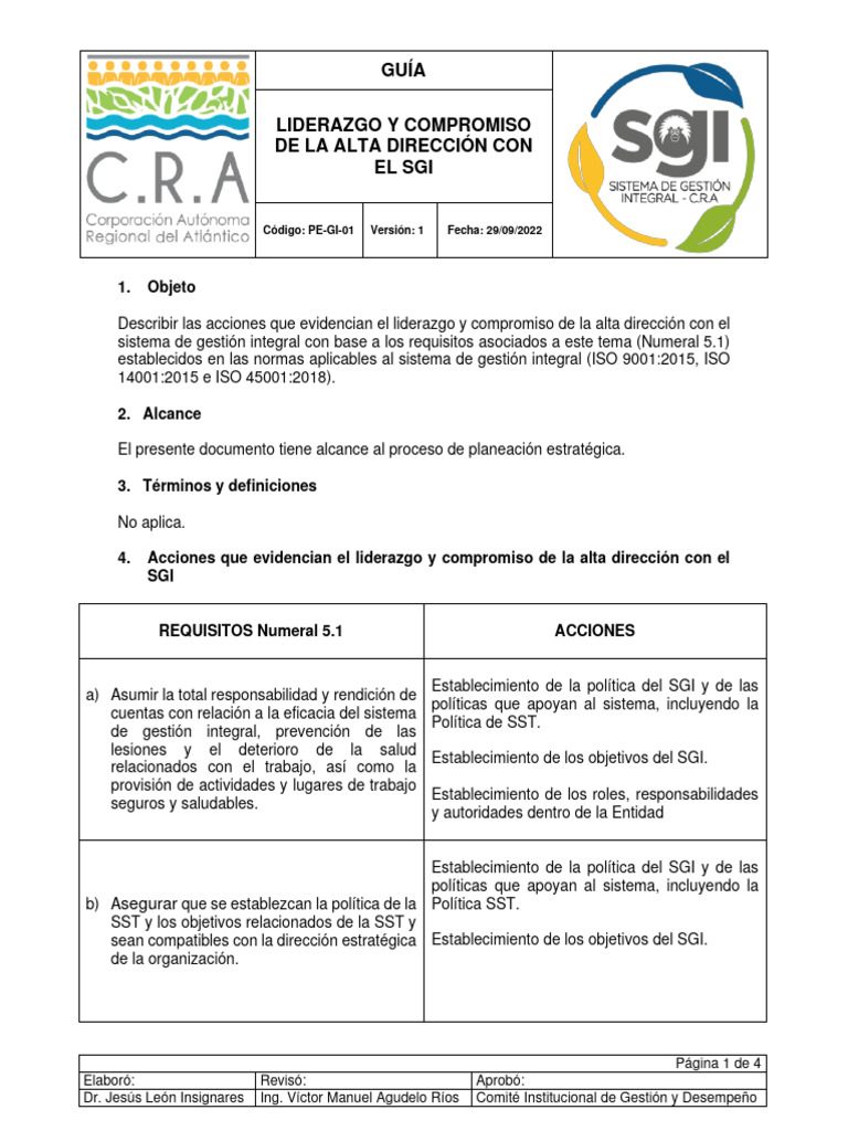 Liderazgo y Compromiso de La Alta Direccion | PDF | Liderazgo