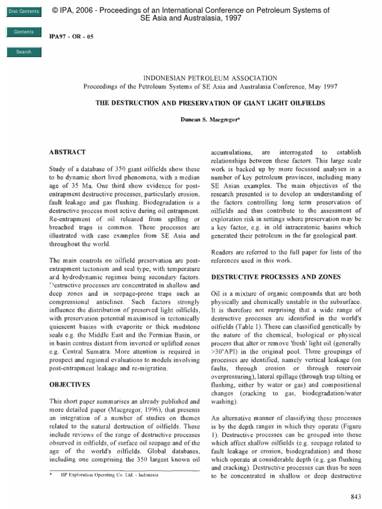 Destruction and Preservation of Giant Light Oilfields | PDF | Petroleum ...