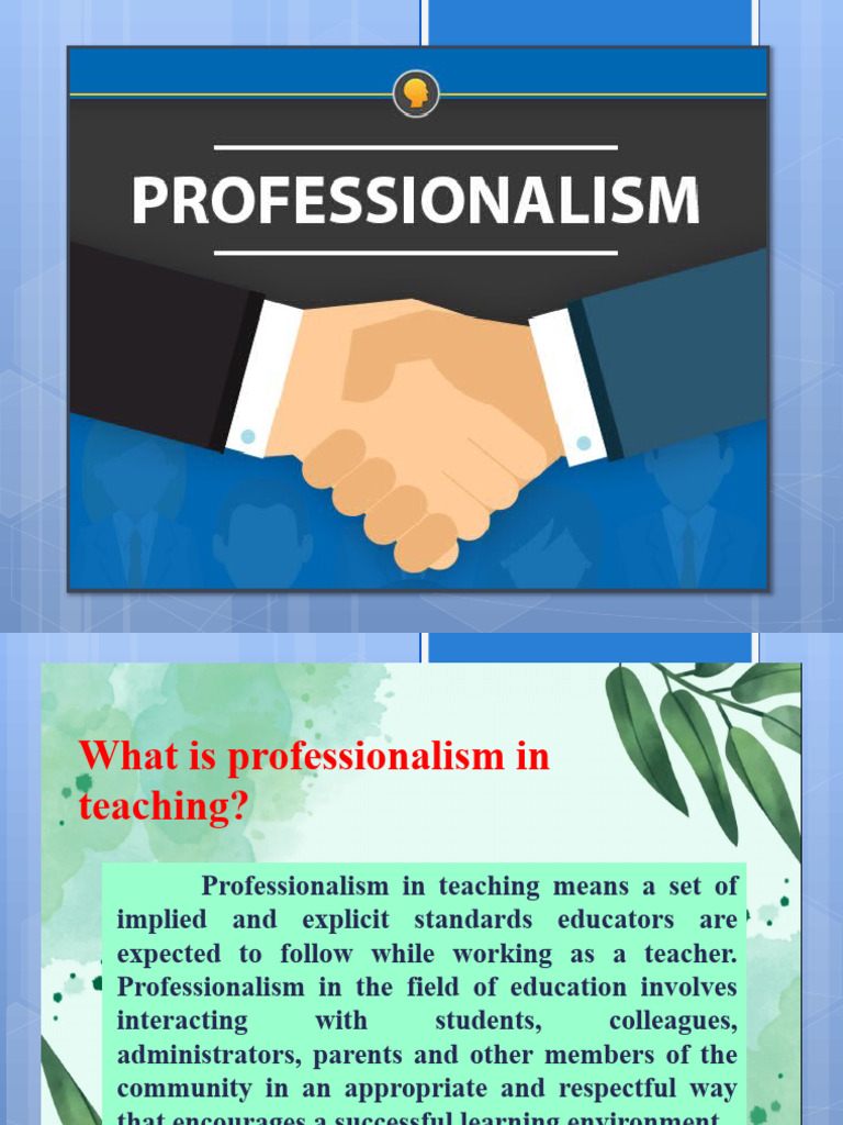 Professionalism GROUP 2 | PDF | Teachers | Learning