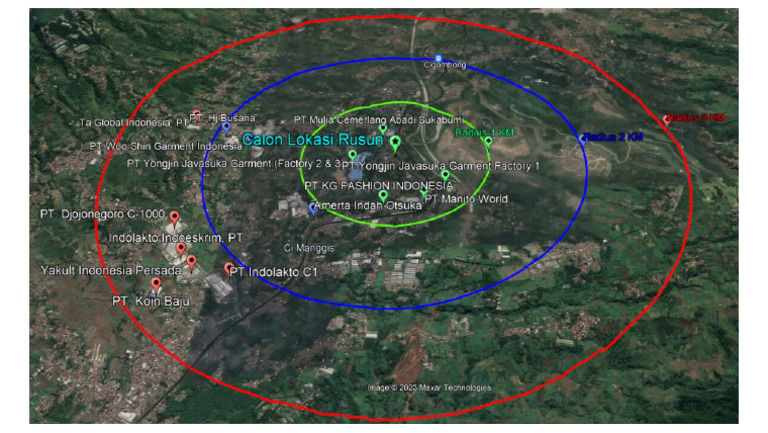 Peta Radius Perusahaan dengan Rusun | PDF