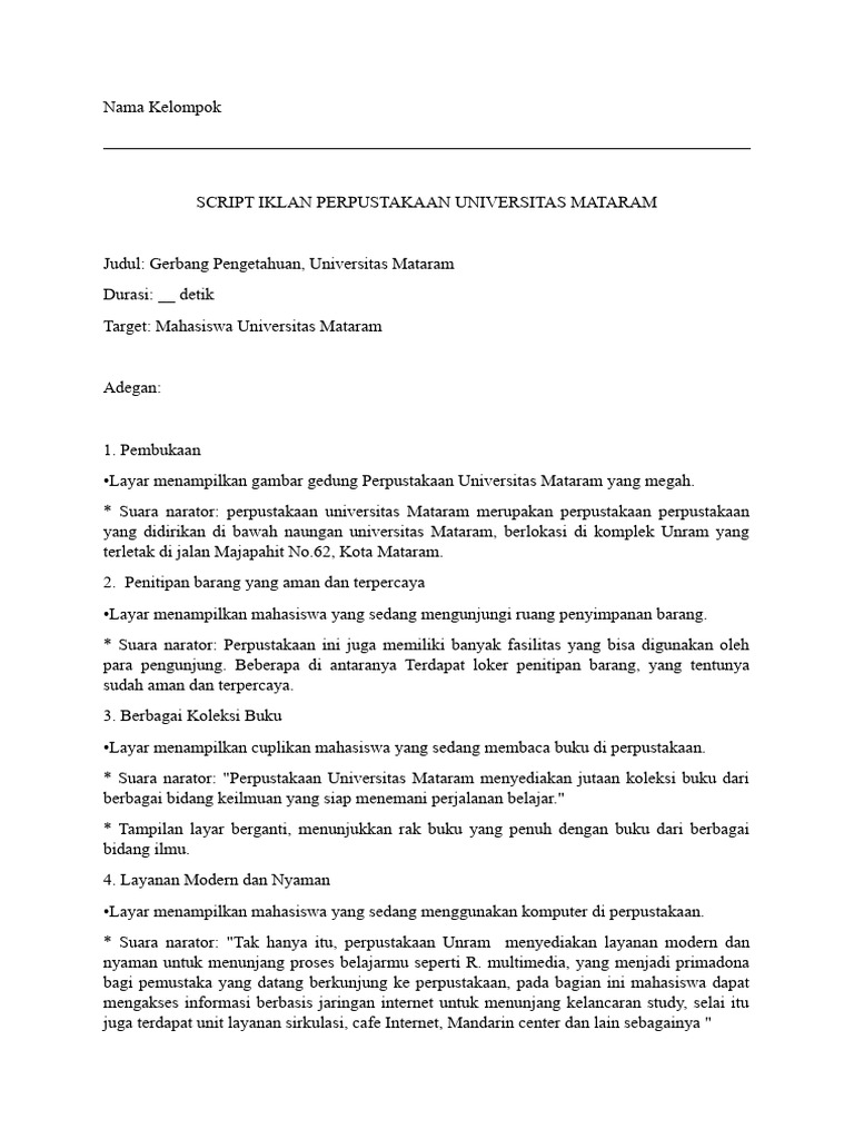 Perpustakaan Unram untuk Mahasiswa | PDF