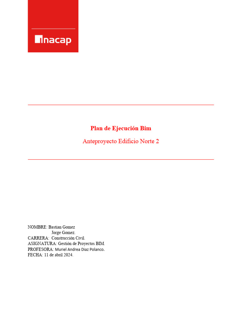 Plan de Ejecución BIM para Edificio Norte 2 | PDF | Autodesk Revit