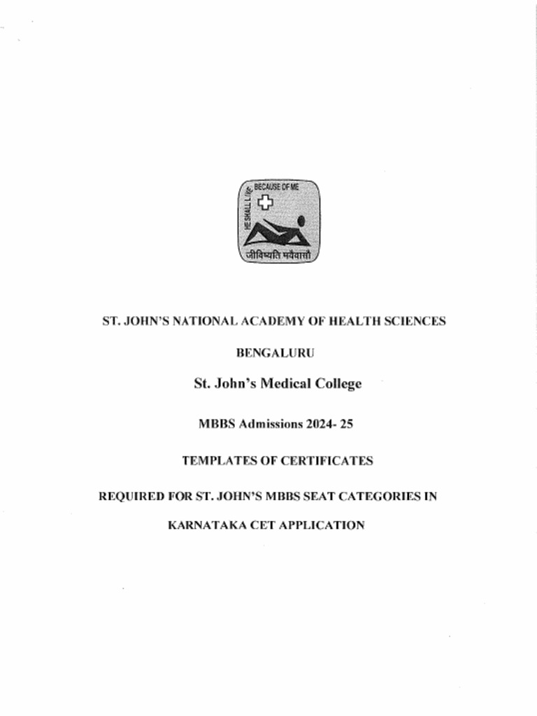 11644-MBBS Admissions 2024-25 Templates of Certificates | PDF