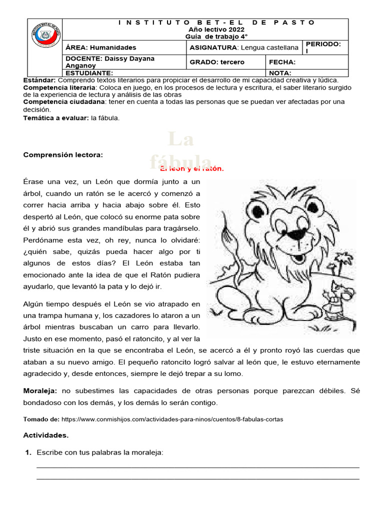 Fábulas y Moralejas para Niños | PDF | Fábula