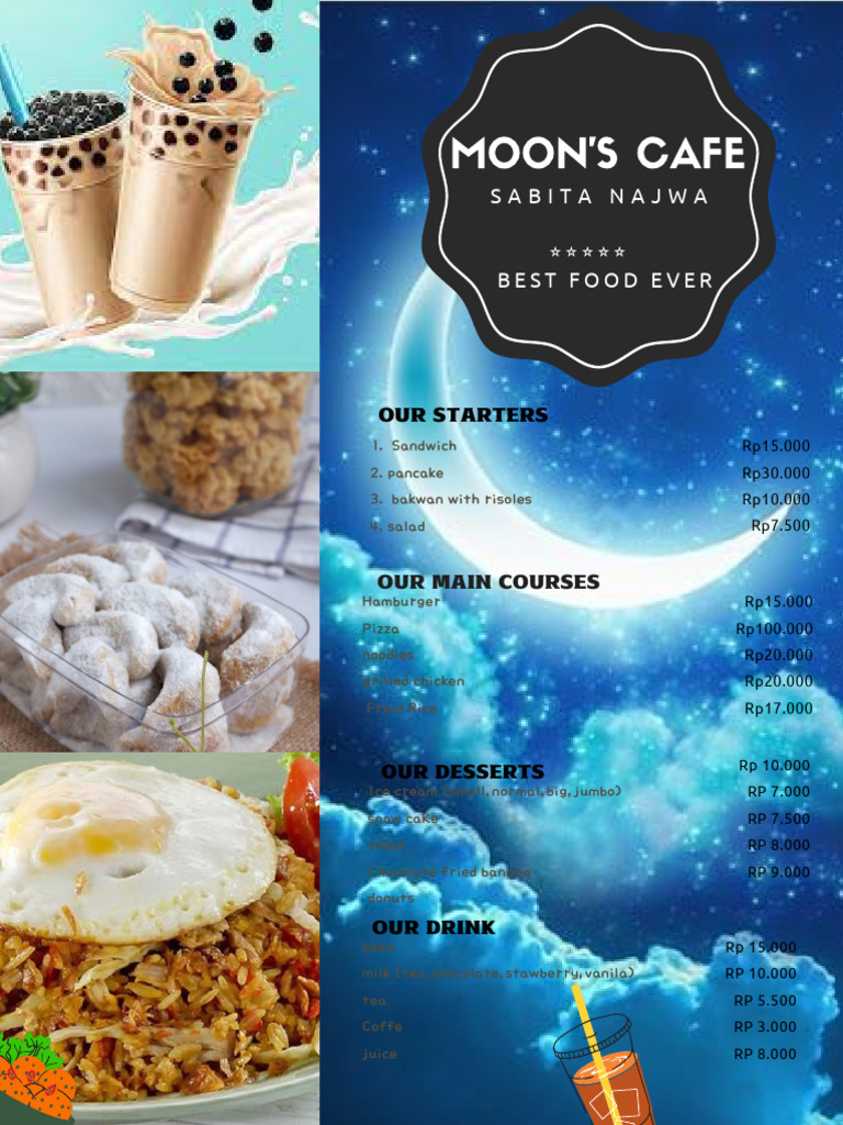 Moon's Cafe Menu Highlights | PDF | Home & Garden