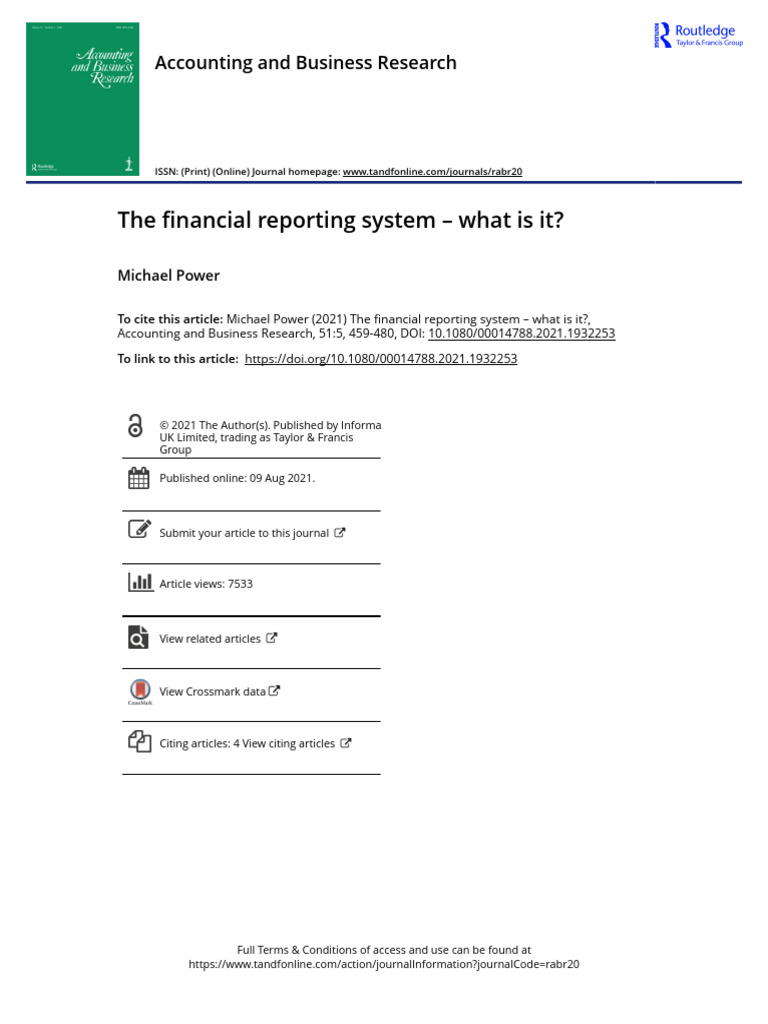 The financial reporting system, what is it | PDF | System | Financial ...