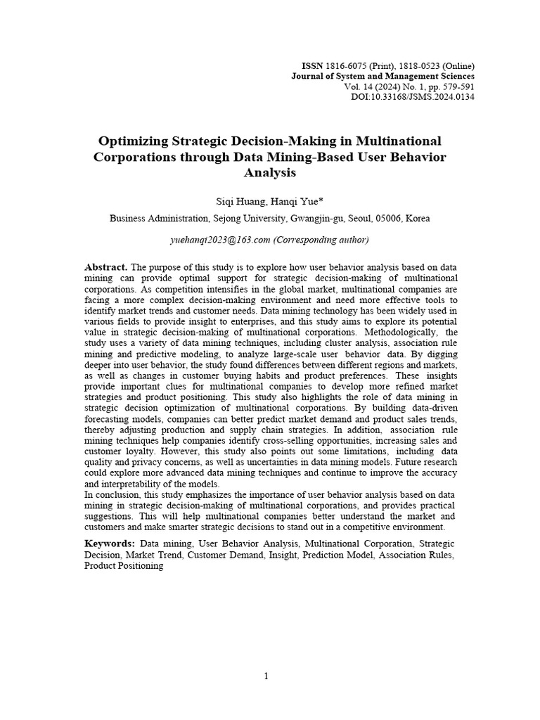 Vol.14 No.1.34 | PDF | Data Analysis | Cluster Analysis