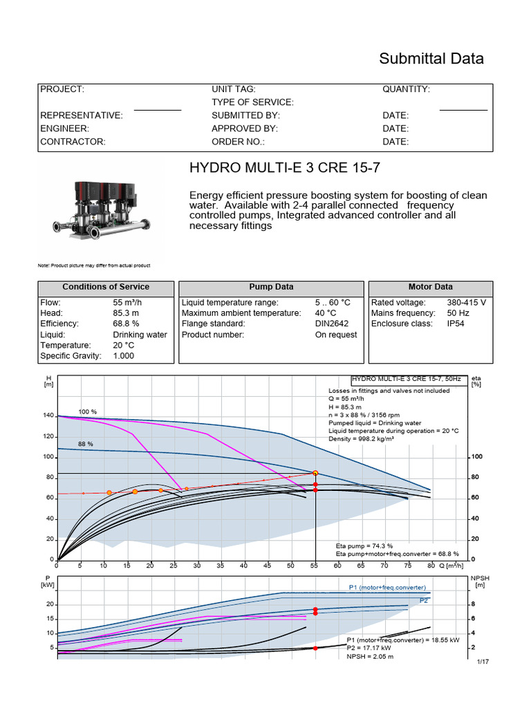 Hydro Multie 3 Cre 157 | PDF | Pump | Mains Electricity