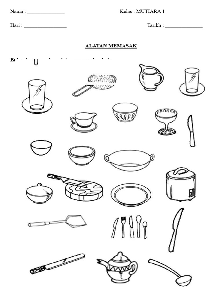 Lembaran Kerja Alatan Memasak | PDF