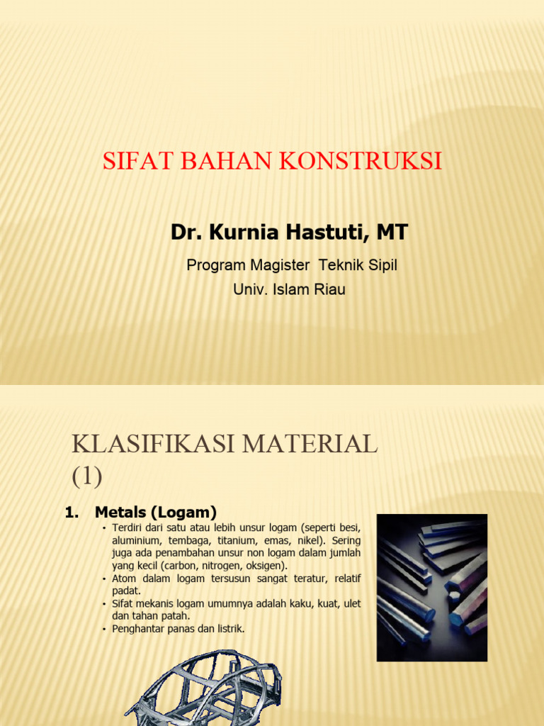 Klasifikasi dan Sifat Material Konstruksi | PDF